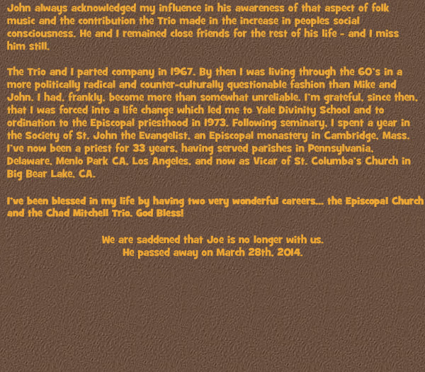 Chad Mitchell Trio - Then & Now - Official Website